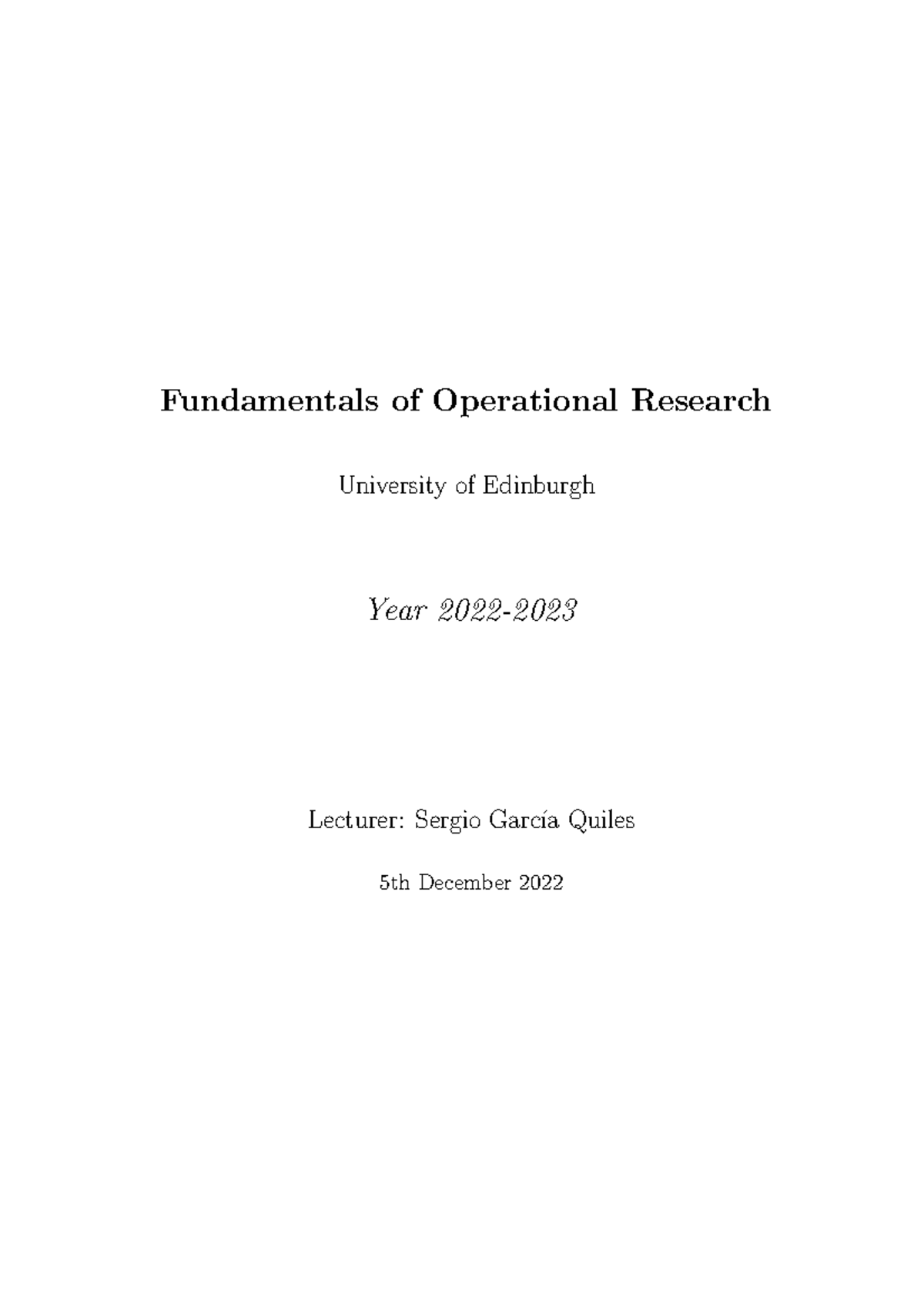 Fundamentals of Operational Research (OR) Final Exam Notes - Studocu