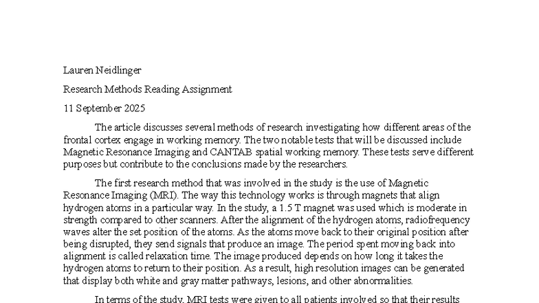 Research Methods Reading Assignment - Lauren Neidlinger Research ...