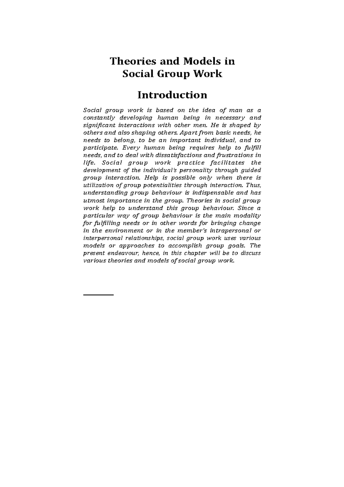 Theories OF Social Group WORK - Theories and Models in Social Group ...