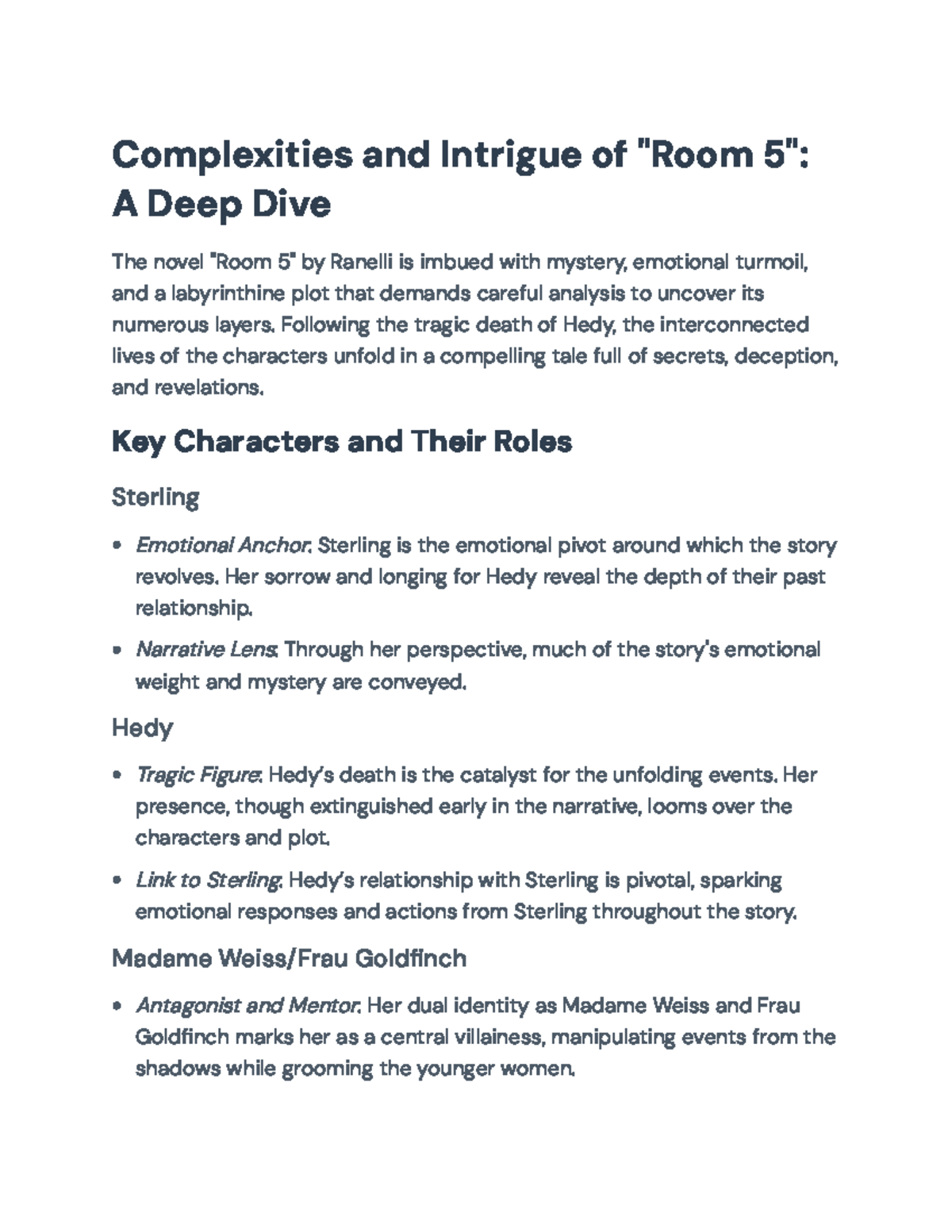 Room 5: An In-Depth Analysis of Mystery and Espionage Elements ...
