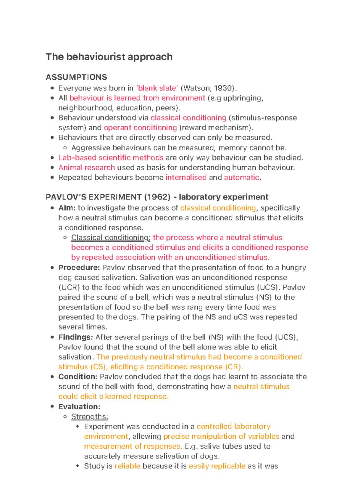 The Behaviourist Approach: Classical & Operant Conditioning Insights ...
