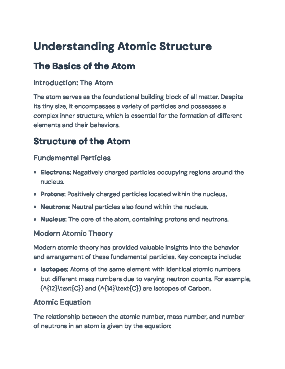 Understanding Atomic Structure: Principles and Historical Perspectives - Understanding Atomic ...