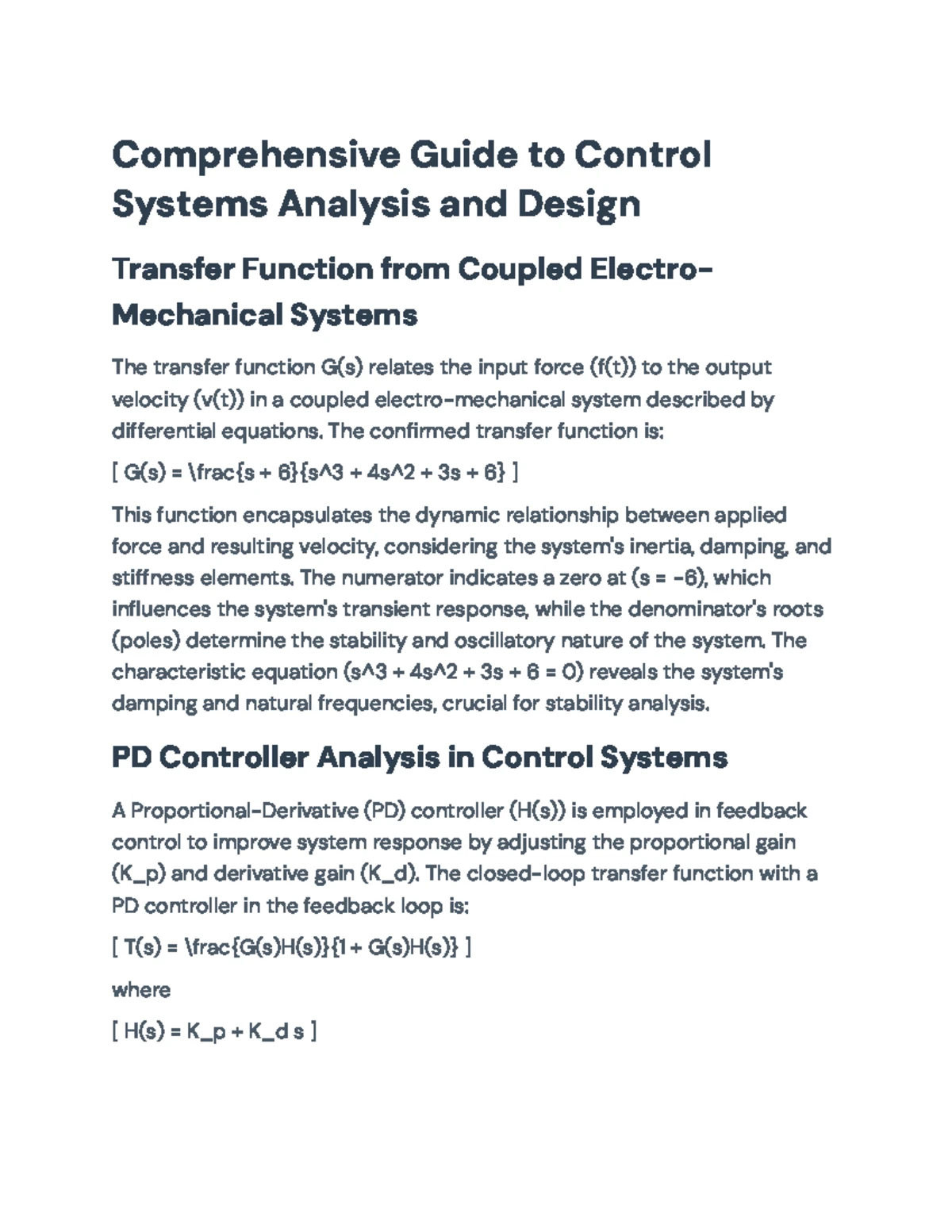 ENEL321 Test 2 Cheatsheet: Root Locus & Bode Plots Analysis - Studocu