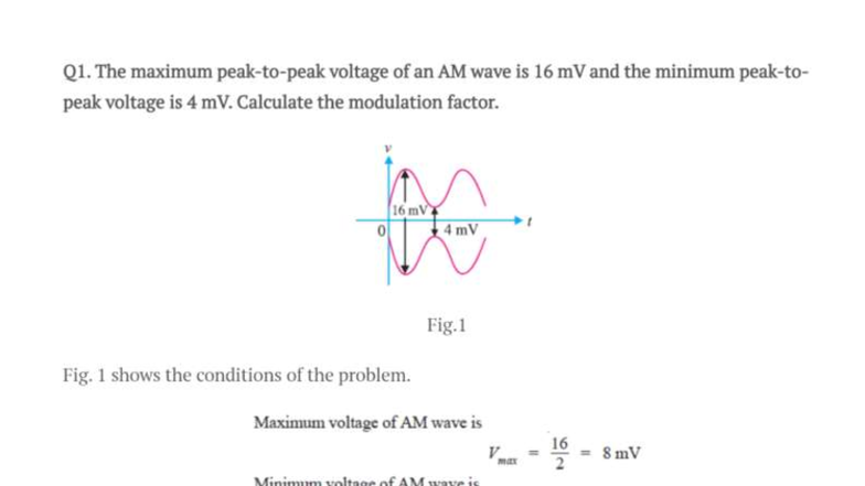 Numericals on Modulation (Course Code: MOD101) - Studocu