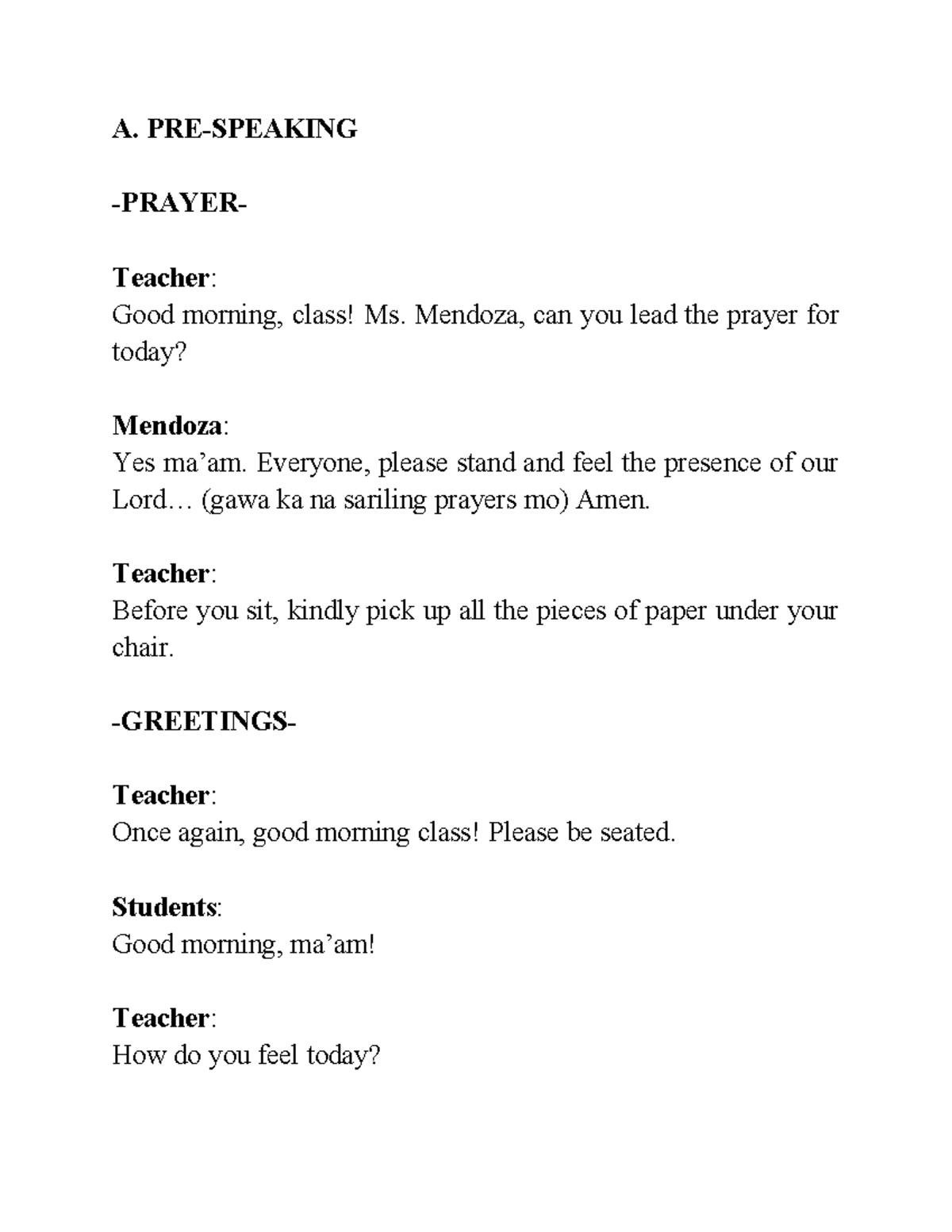 Teacher Lesson Plan: Public Speaking Forms (ENG 101) - Studocu
