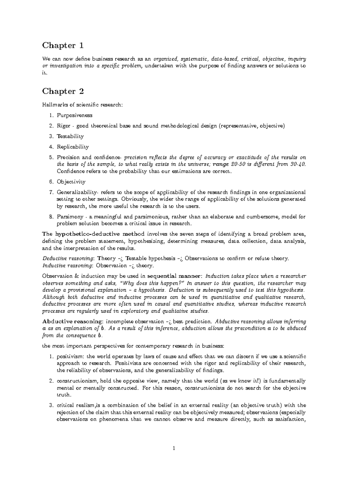 Research Methods Summary: Key Concepts and Frameworks - Studeersnel