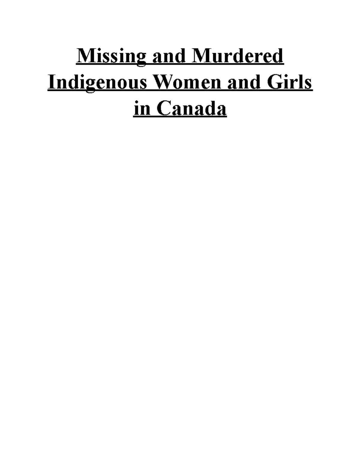 MMIW: Exploring the Crisis of Missing and Murdered Indigenous Women in ...