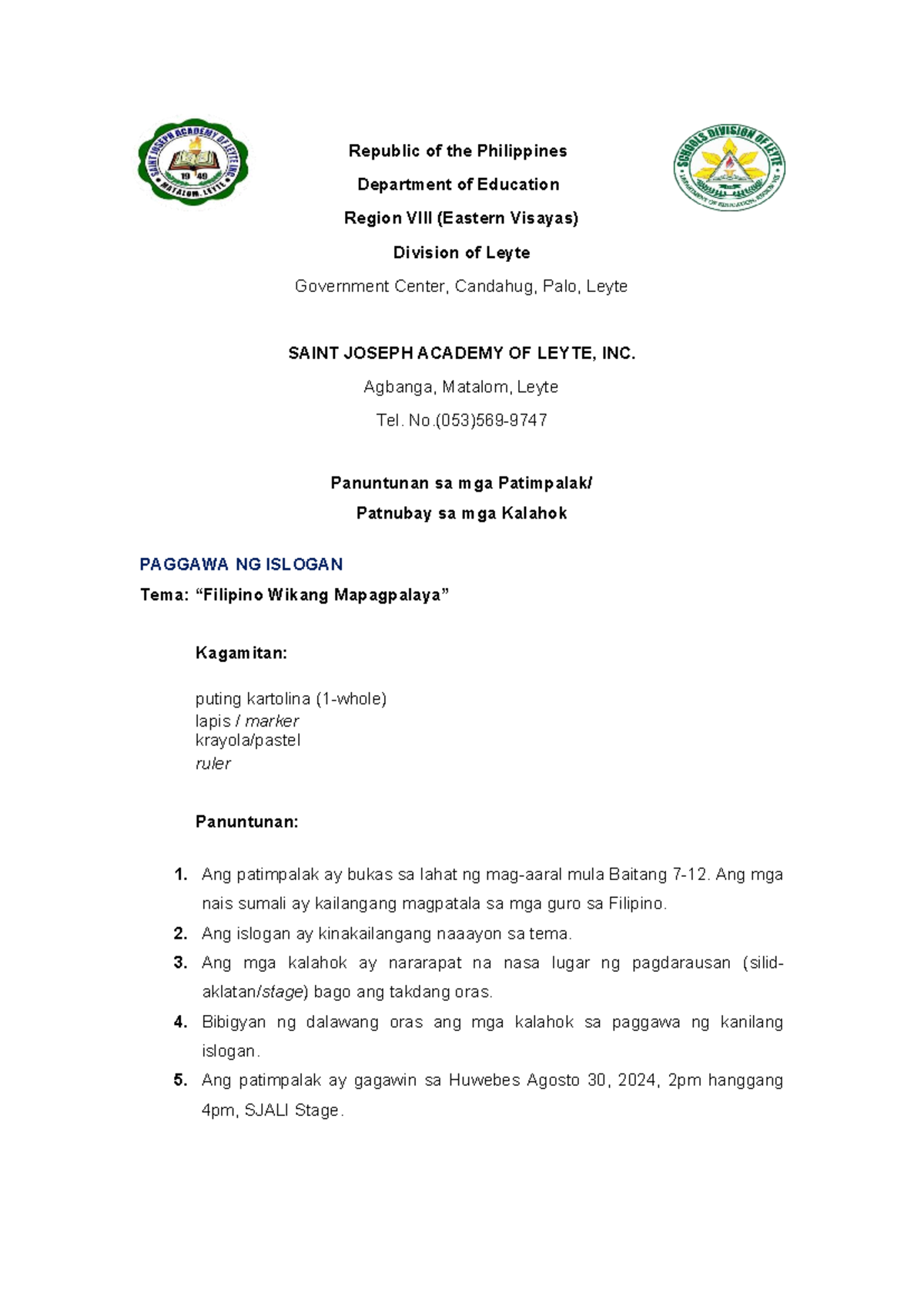 Buwan ng wika mekaniks - Republic of the Philippines Department of ...