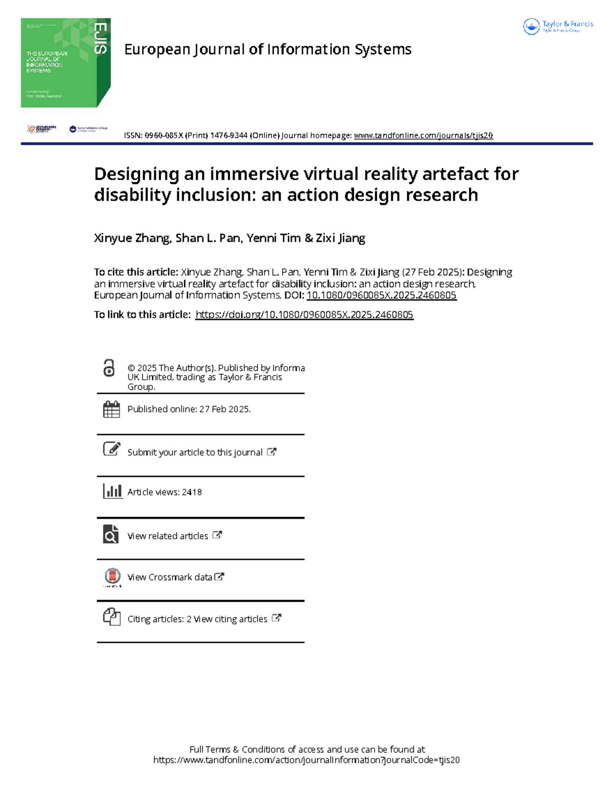 Designing an IVR Artefact for Disability Inclusion: An Action Design ...