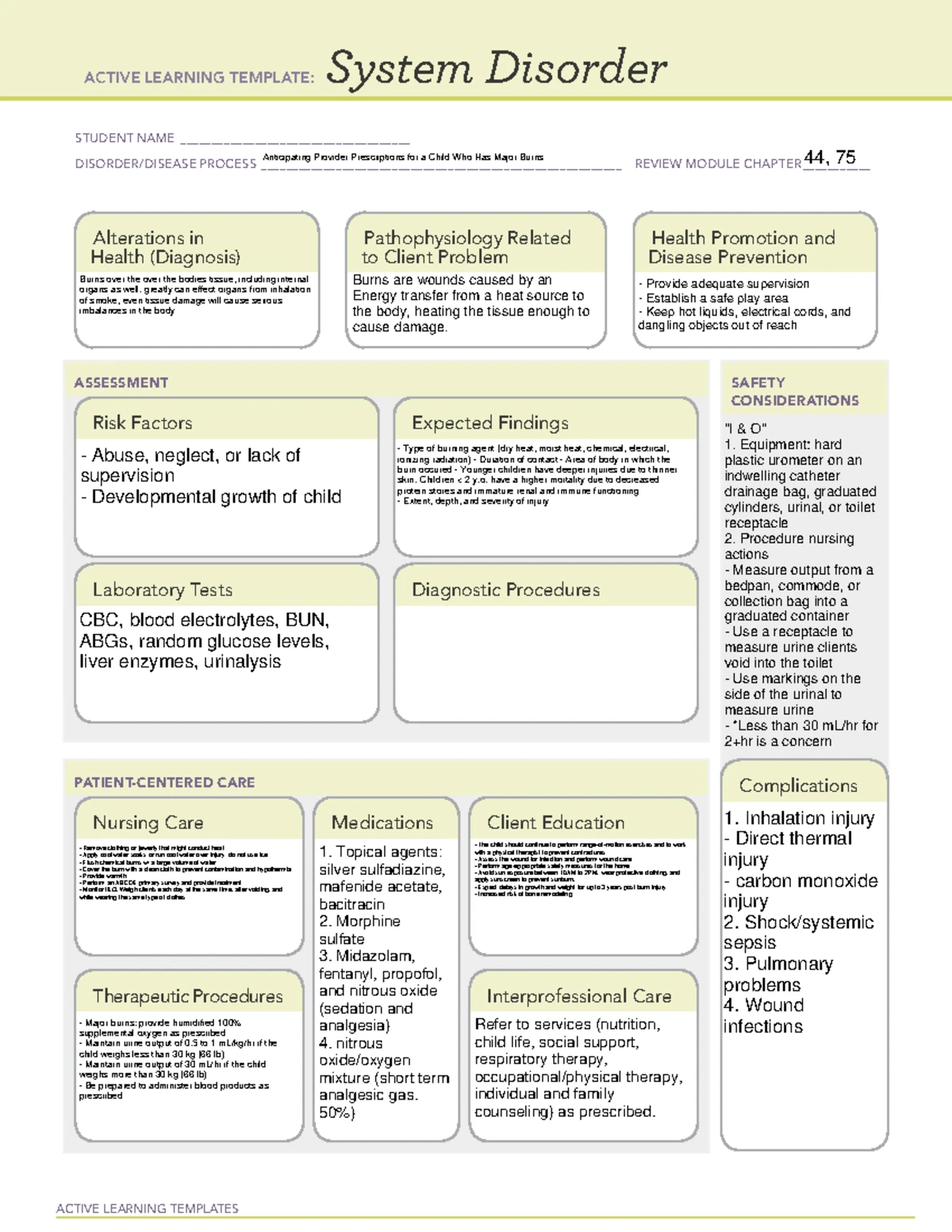 ALT System Disorder - Discharge Teaching for a Child Who Has Major ...