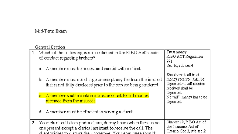 RIBO New Midterm 1 Exam Answers and Key Concepts - Studocu
