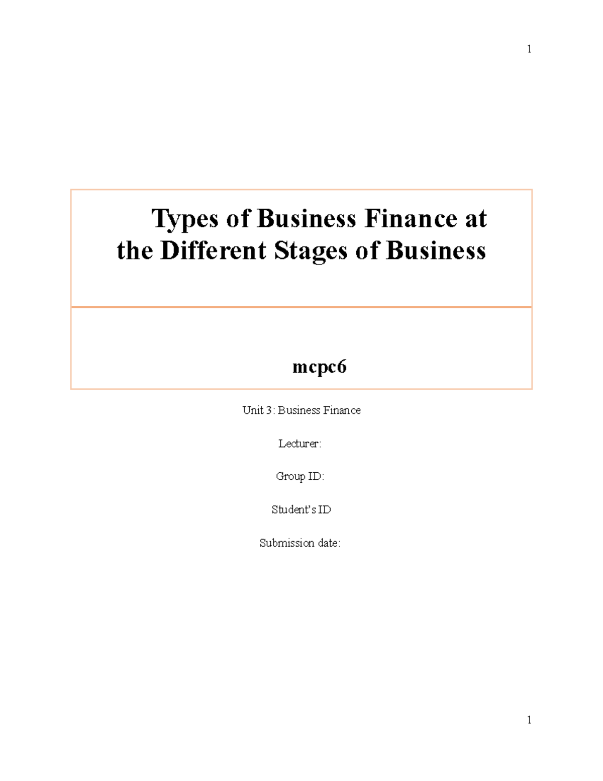 Unit 3: Business Finance - Analyzing Finance Sources for Business - Studocu
