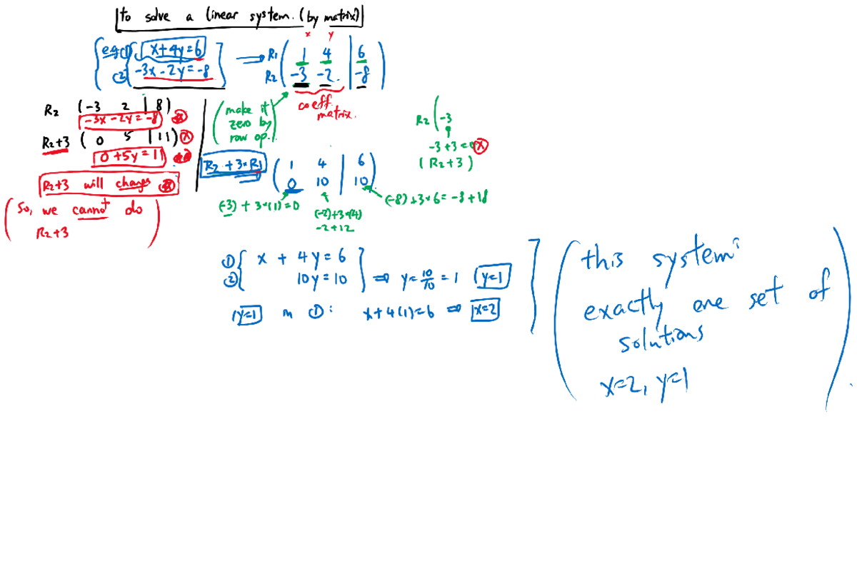 Math 140 Section 51: Lecture 2 - Solving Linear Systems with Matrices ...