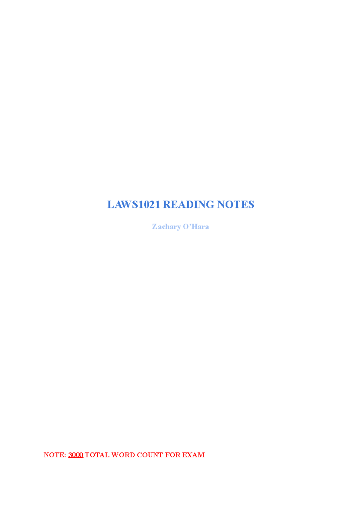 LAWS1021 Reading Notes: Key Concepts in Criminal Law - Studocu