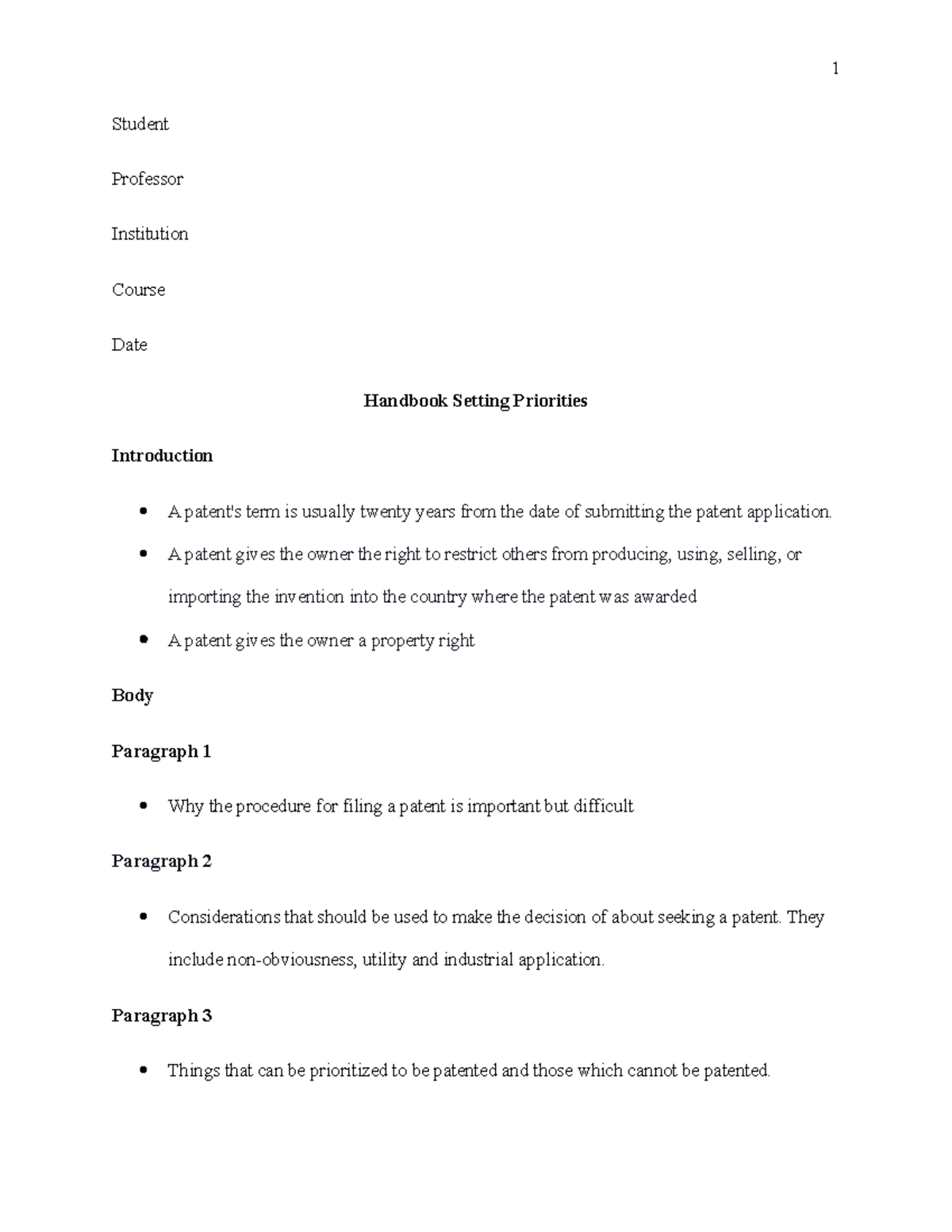 Patents 101: Key Considerations for Filing and Prioritization - Studocu