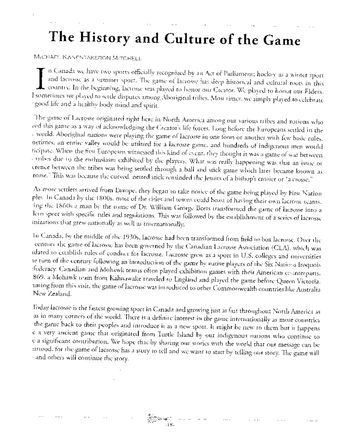LAC 101: The Cultural Significance and Evolution of Lacrosse in Canada ...