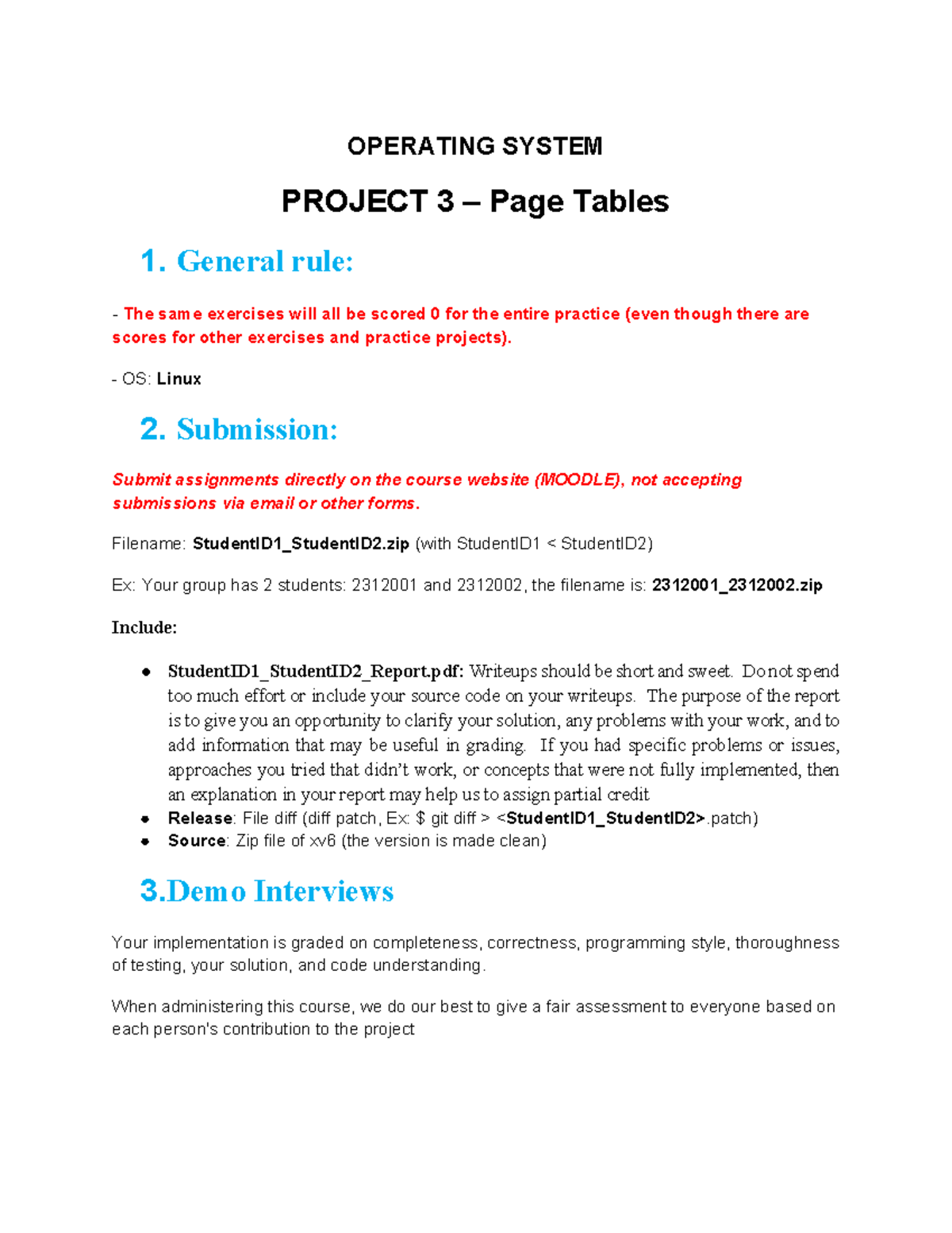 Operating Systems Project 3: Page Tables Lab Report - Studocu