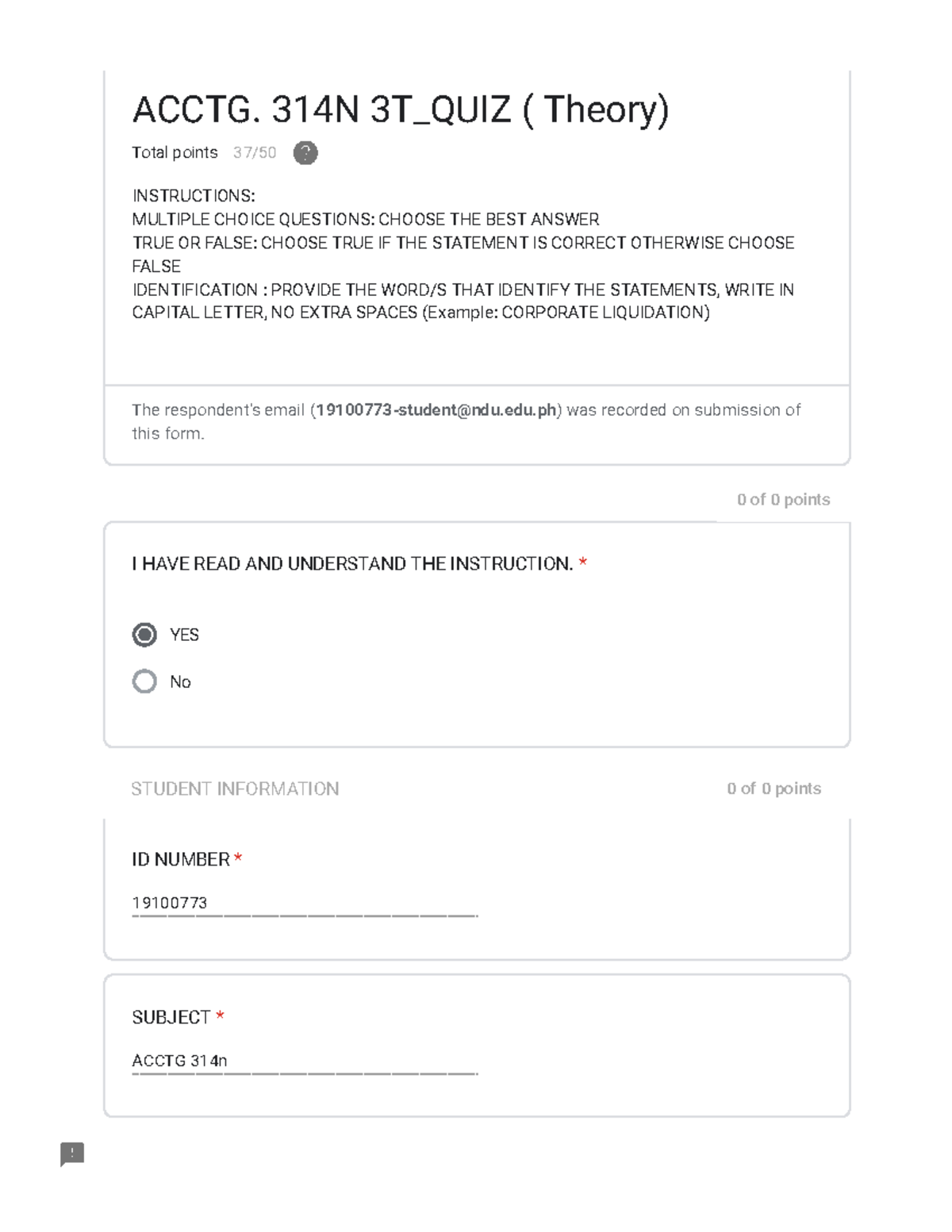 ACCTG. 314N 3T QUIZ (Theory) - Multiple Choice & True/False Questions ...