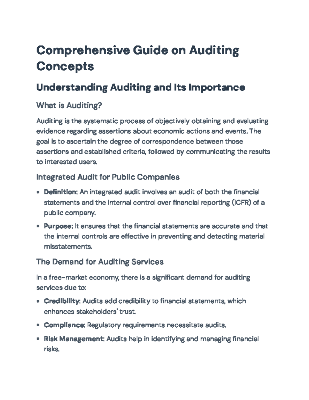Comprehensive Guide to Auditing: Standards, Procedures & Practices - Comprehensive Guide on ...