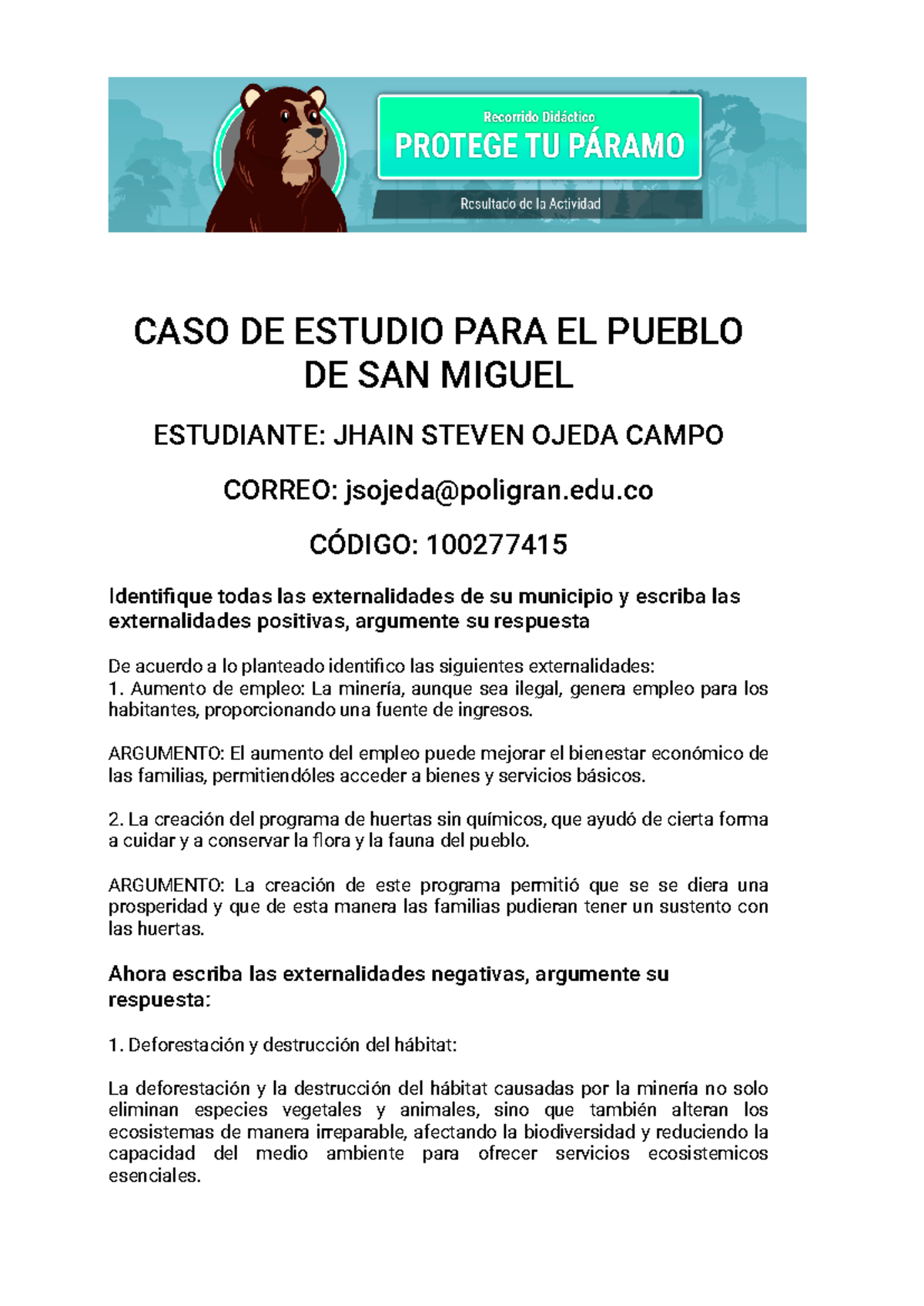 Caso De Estudio Jhain Steven Ojeda Campo - CASO DE ESTUDIO PARA EL ...