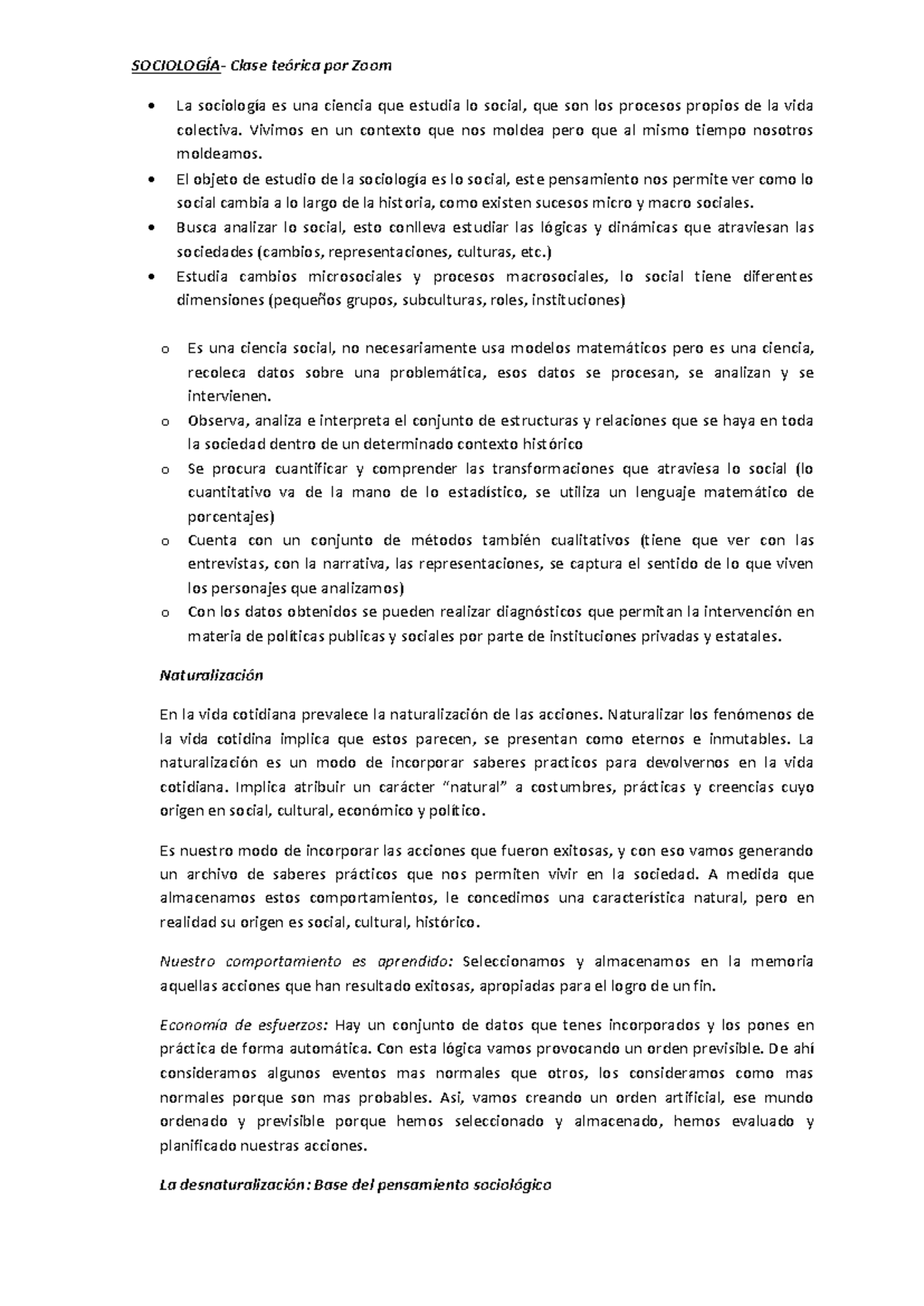 Clase 1 de Sociología por Zoom: Análisis de lo Social y sus Dimensiones ...