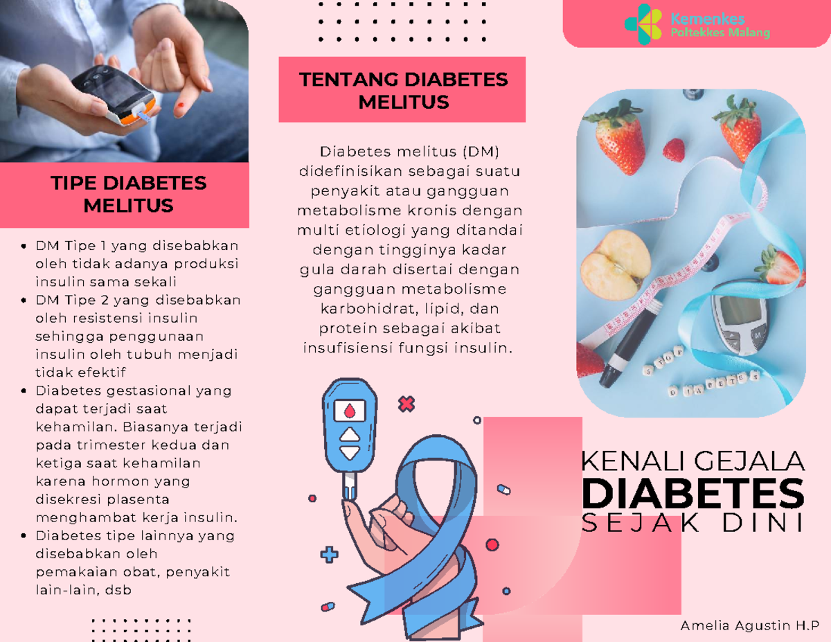 Leaflet Tentang Diabetes Melitus (DM): Gejala dan Tipe-Tipe - Studocu