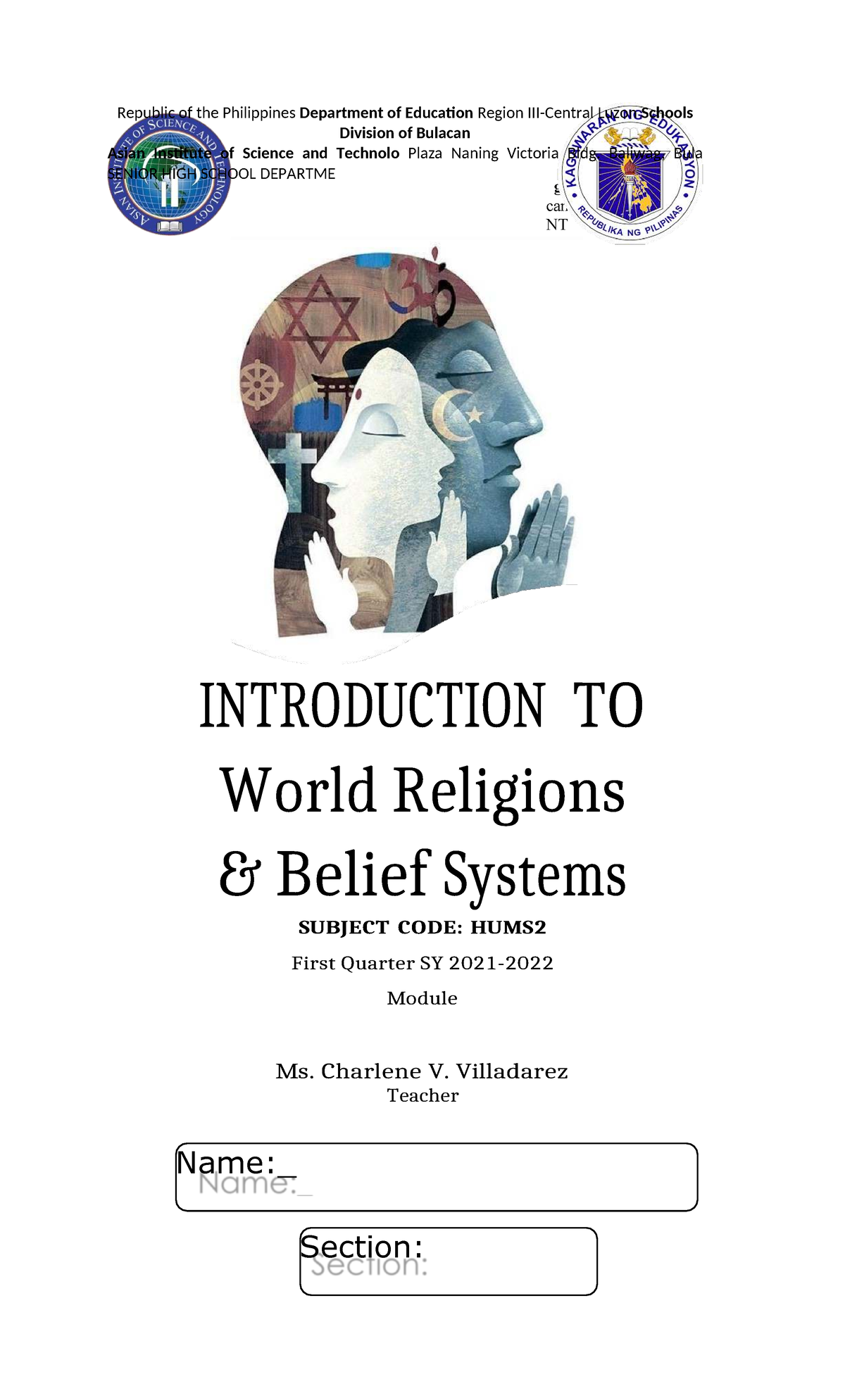 Module IN HUMS2: World Religions & Belief Systems (Weeks 1-4) Final ...