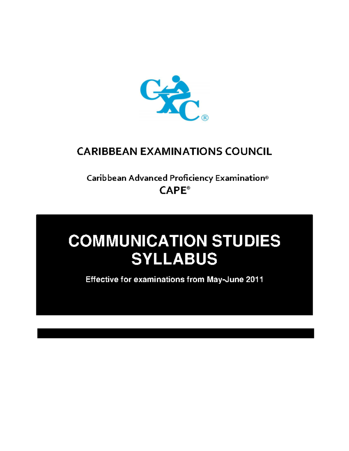 CAPE Communication Studies Syllabus Overview for Exams 2011 - Studocu