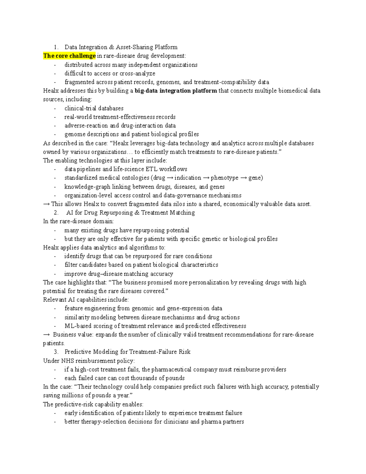 Data Integration & Asset Sharing Platform: AI in Drug Repurposing - Studocu