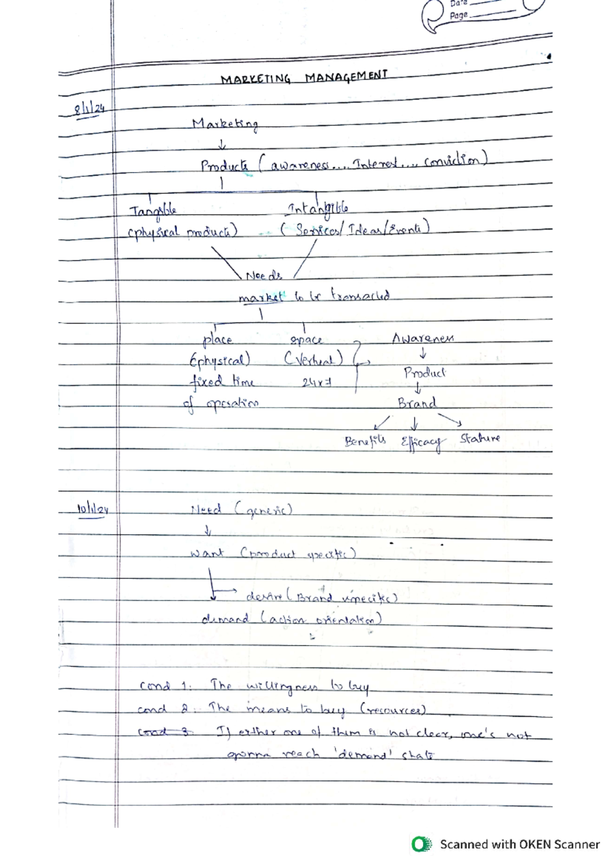 Marketing management notes - Page MARKETING MANAGEMENT Marketing ...