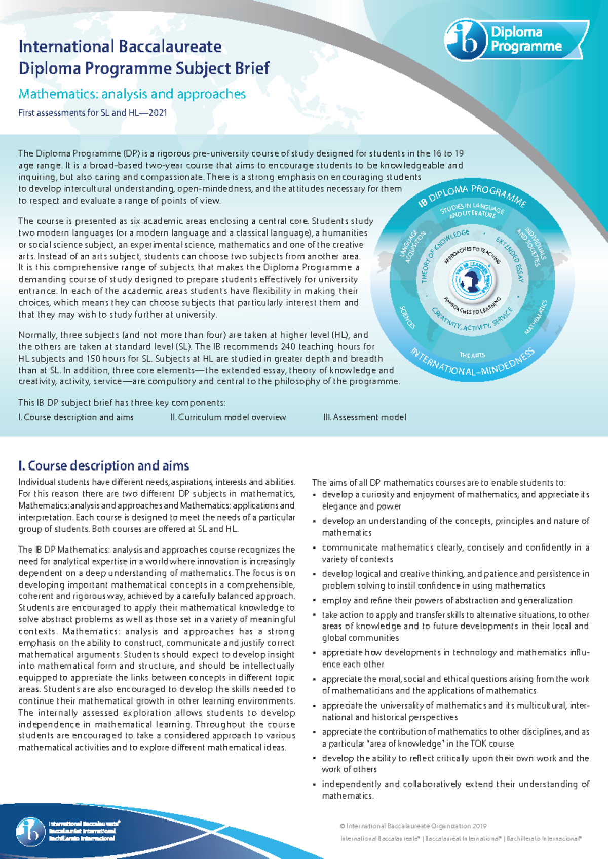 IB DP Math: Analysis & Approaches Subject Brief Overview - Studocu
