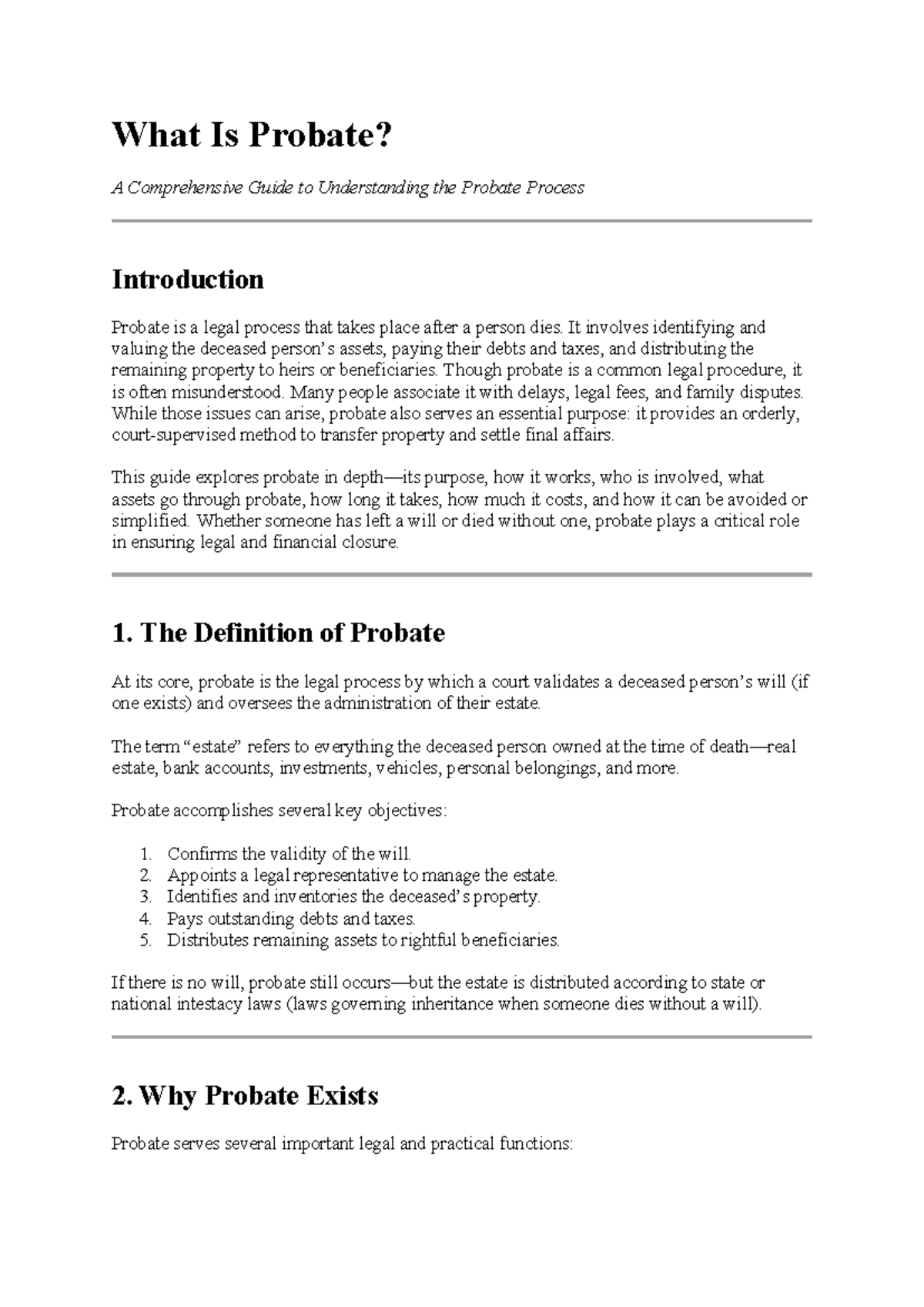 Understanding the Probate Process: A Comprehensive Guide - Studocu