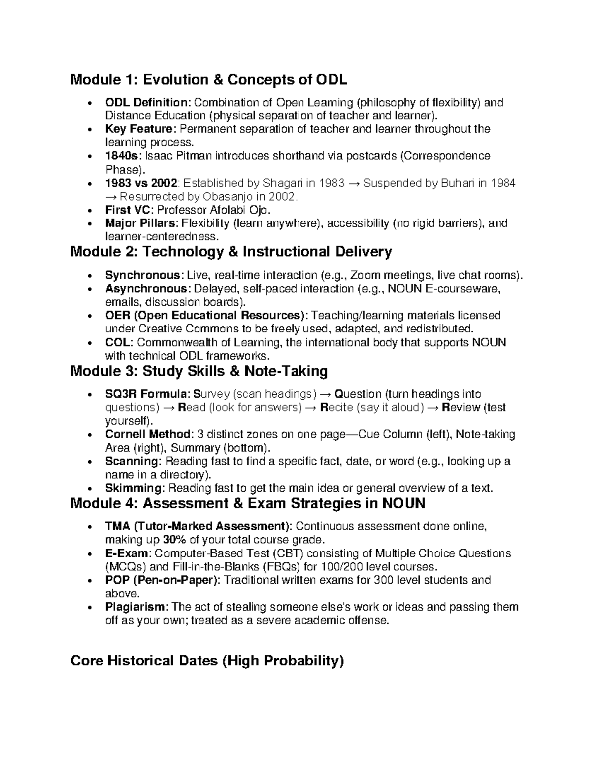 GST 107: Module 1 - Evolution Concepts of ODL and Study Skills - Studocu