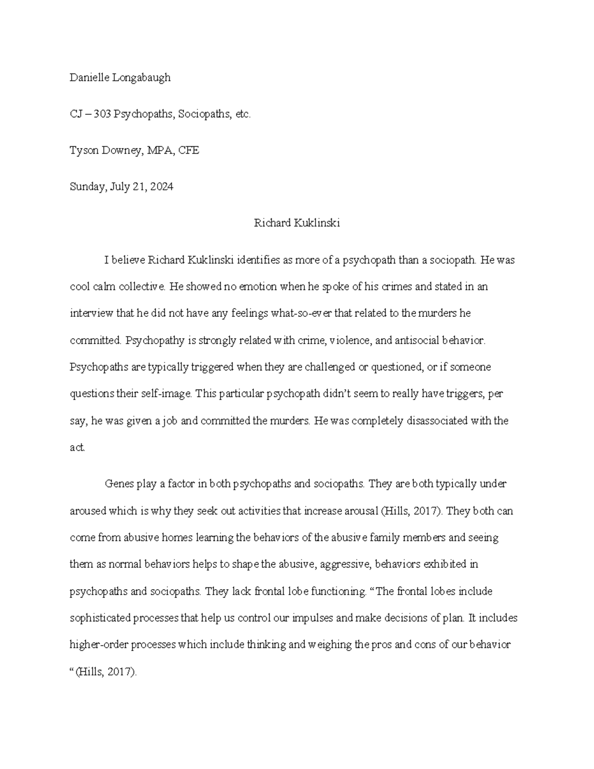 3-2 Draft of Triggers and Communcations - Danielle Longabaugh CJ – 303 ...