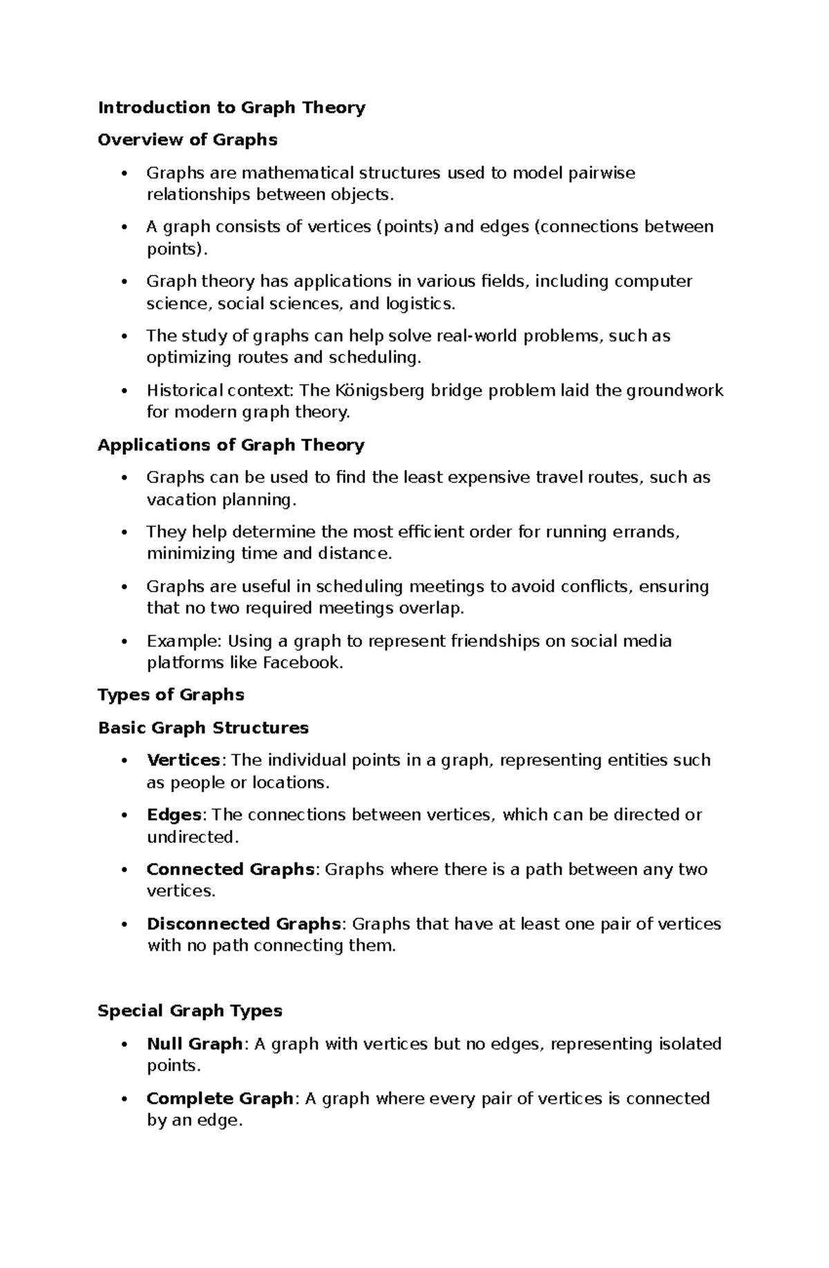 Graph Theory Essentials: Concepts, Applications, and Algorithms - Studocu