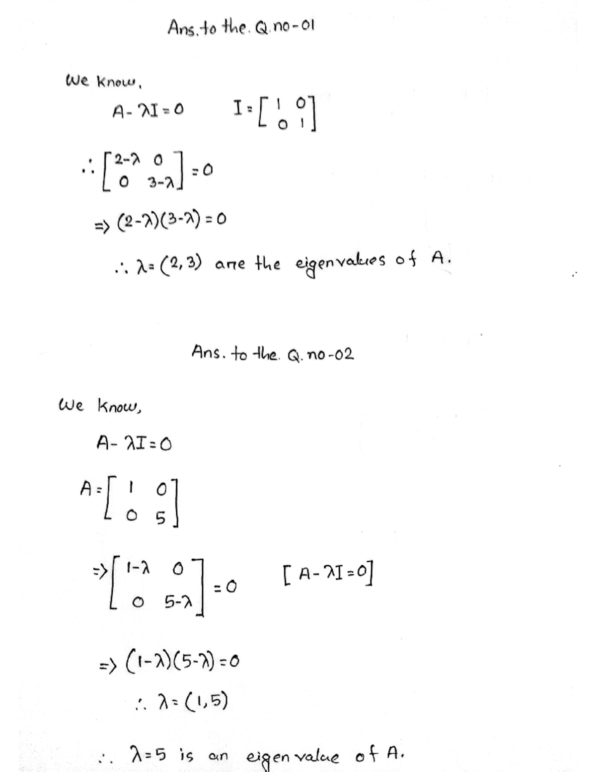 MAT216 Assignment - Ans. to the we know, I : O : (2,3) are the ...
