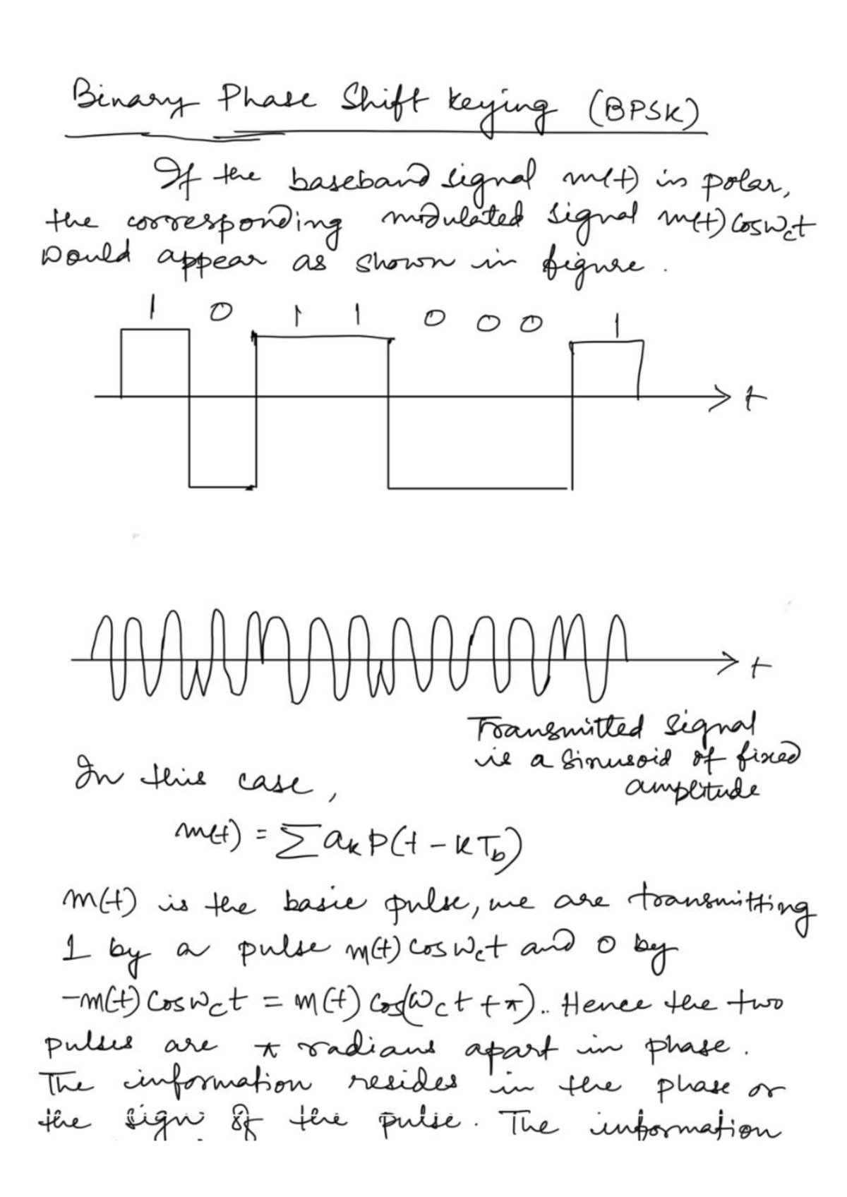 BPSK Modulation Techniques: Understanding Binary Phase Shift Keying - Studocu