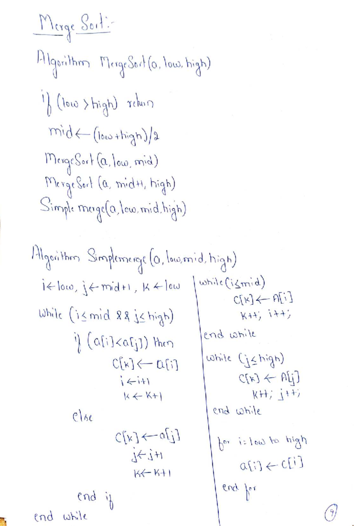 Mergesort Algorithm - for studying purpose - OPTIMIZATION TECHNIQUE ...