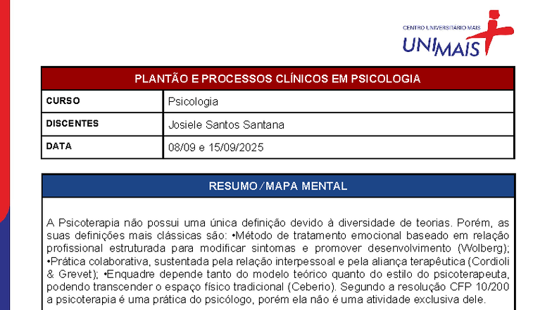 PLANTÃO E PROCESSOS CLÍNICOS EM PSICOLOGIA - PORTFÓLIO 3 - Studocu