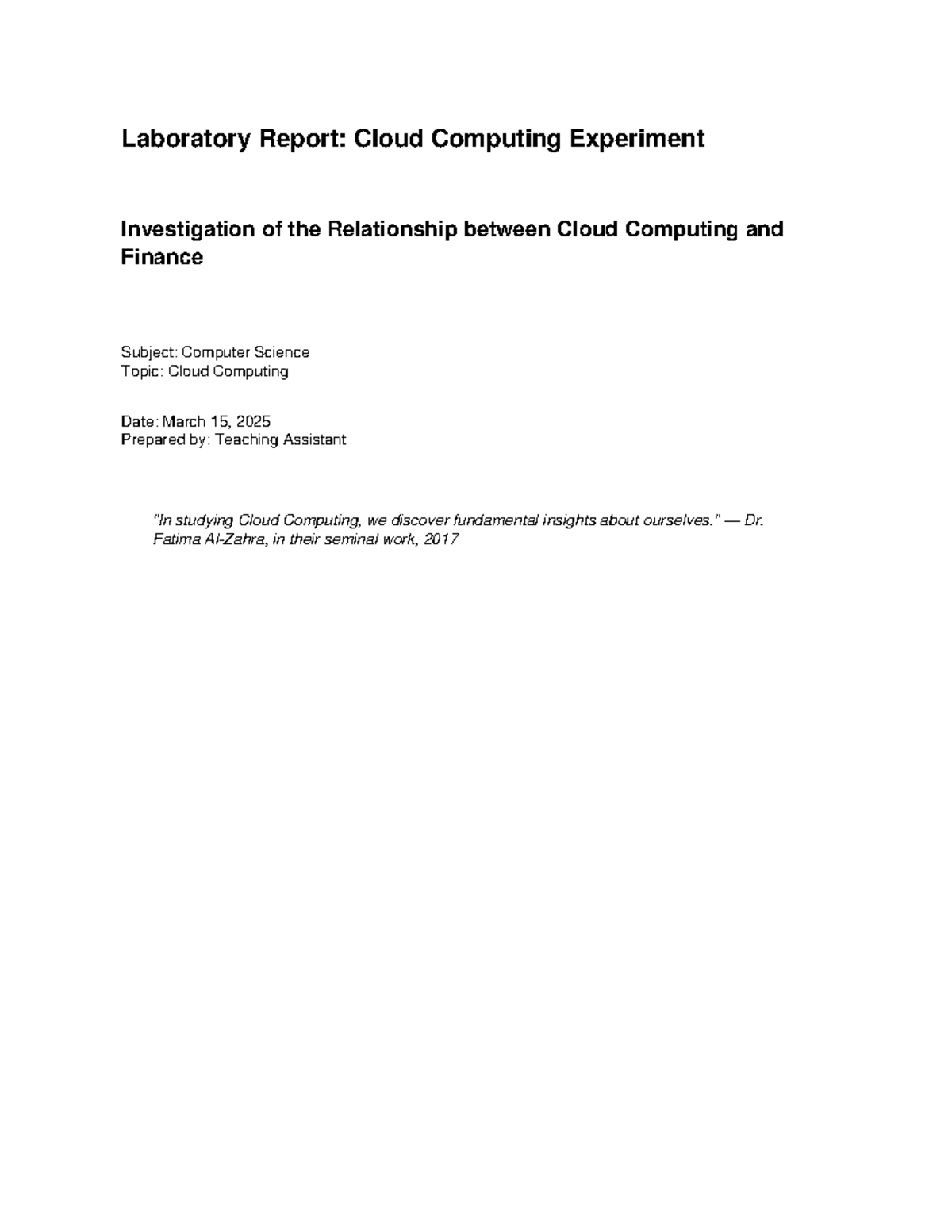 1015095375-663245.pdf - Laboratory Report: Cloud Computing Experiment ...