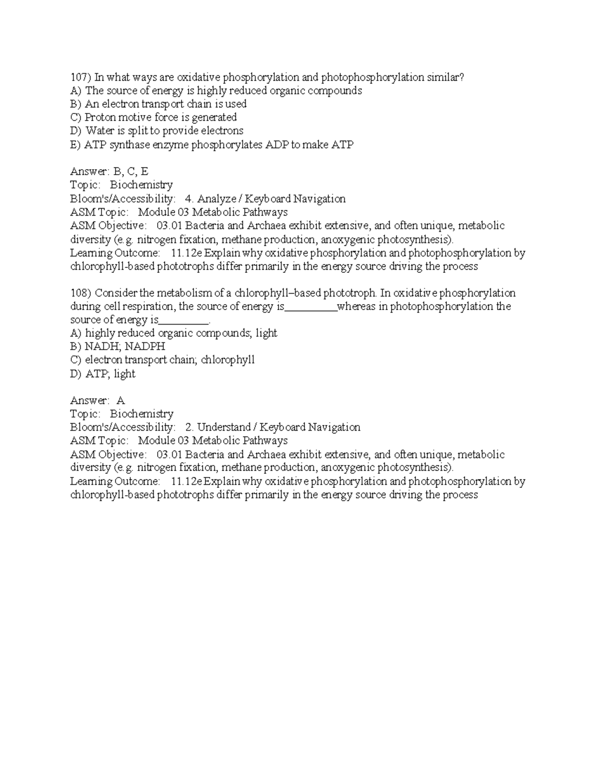 Biochemistry 4: Oxidative vs Photophosphorylation Analysis - Studocu