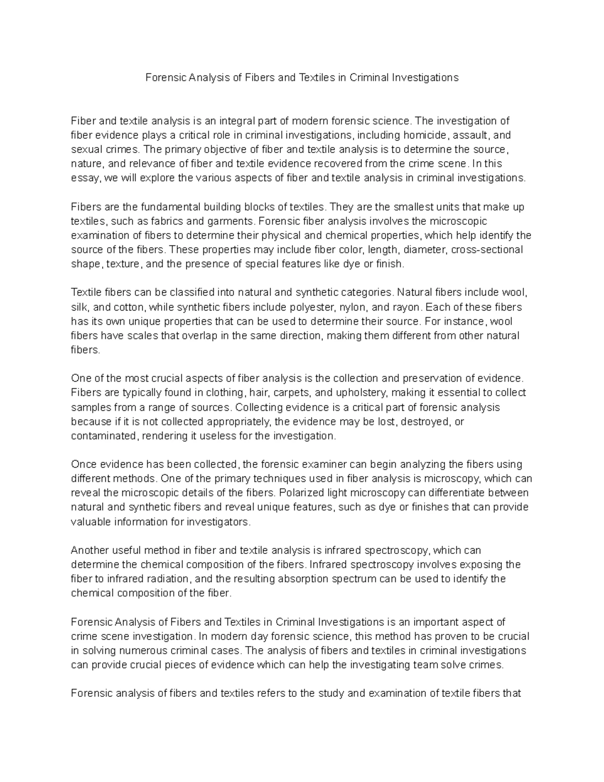 Identification of Unknown Substances in Forensic Investigations - One ...