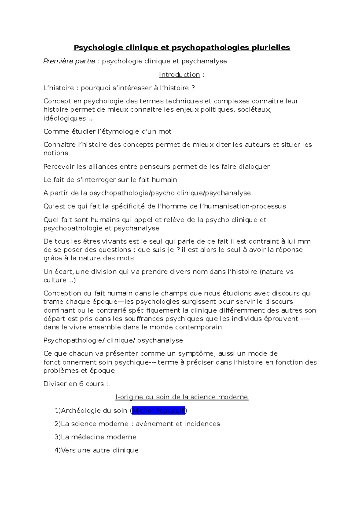 Psychologie Clinique et Psychopathologie : Concepts et Approches CM ...