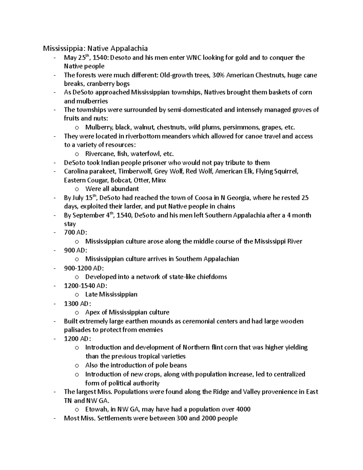 Anth 120-02 Pt. 8 - Lecture Notes on Mississippian Culture - Studocu