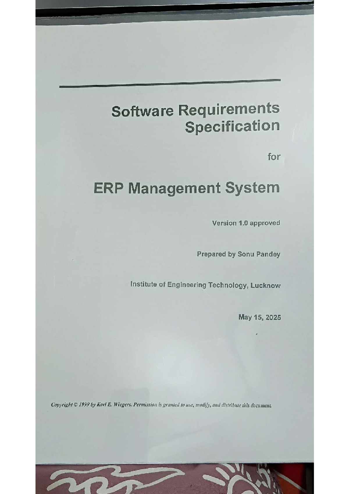 Software Requirements Specification for ERP Management System (IET ...