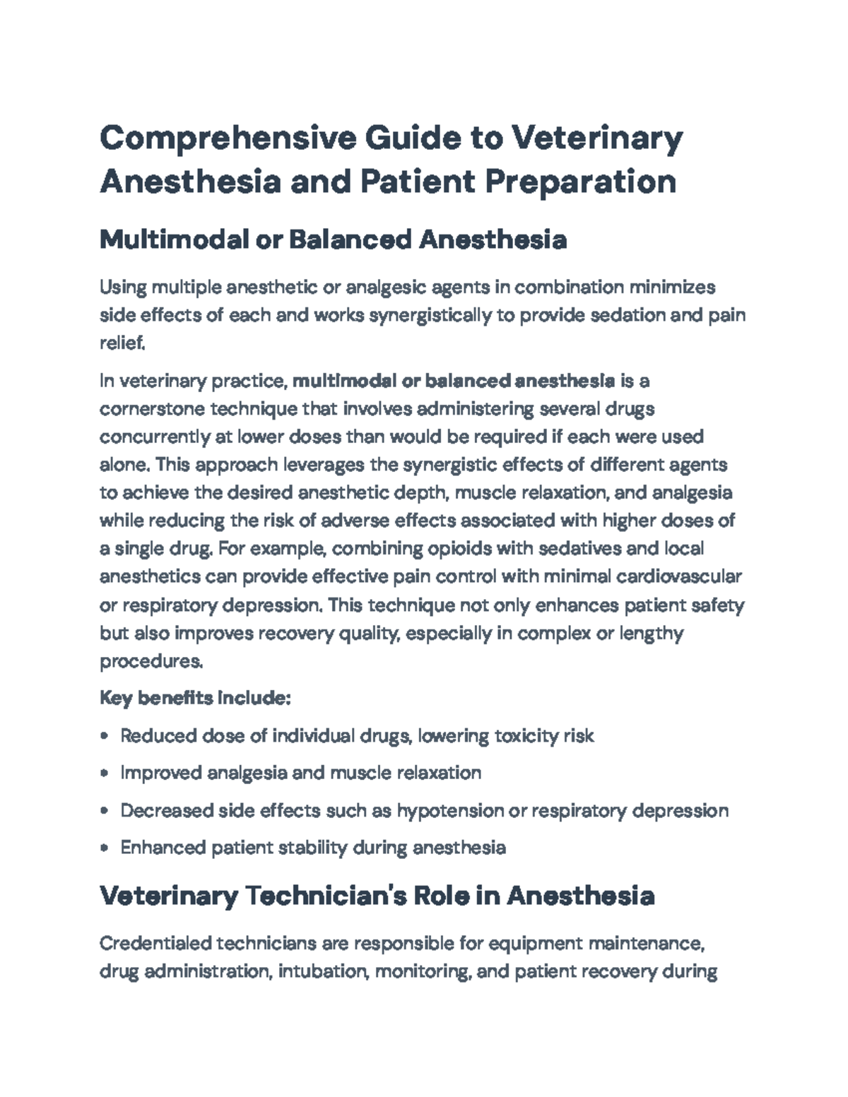 Comprehensive Guide to Veterinary Anesthesia (VET 101) and Patient Prep ...