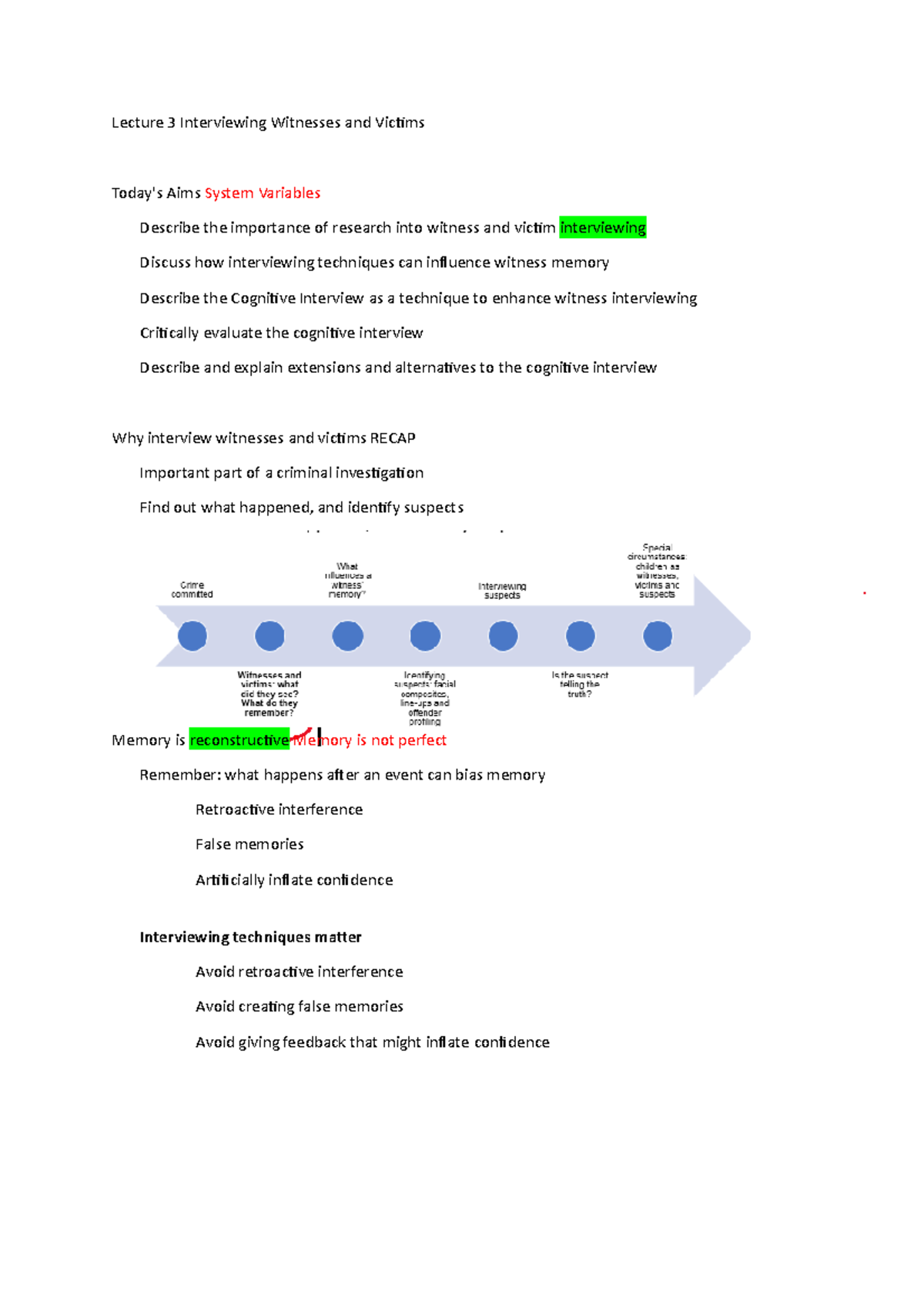 Lecture 3: Effective Techniques for Interviewing Witnesses & Victims ...