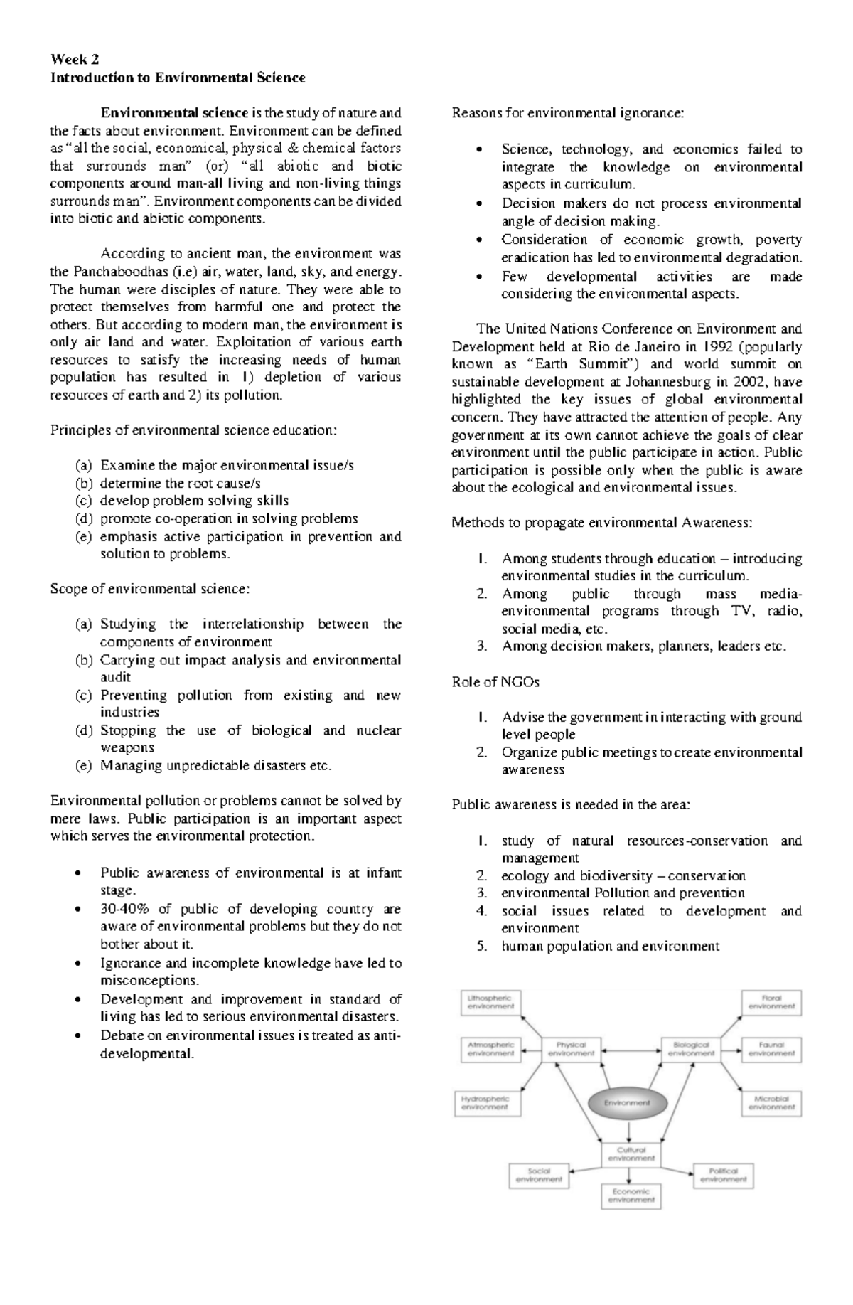 Environmental Engineering Introduction up to Water Resources - Week 2 ...