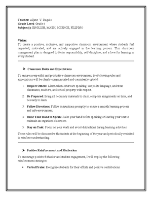 Classroom Observation Sheet FOR Documented Teaching Demonstration ...