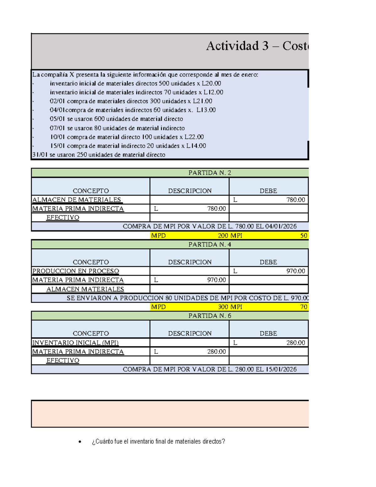 Actividad 3: Costeo y Control de Materiales - Contabilidad de Costo ...